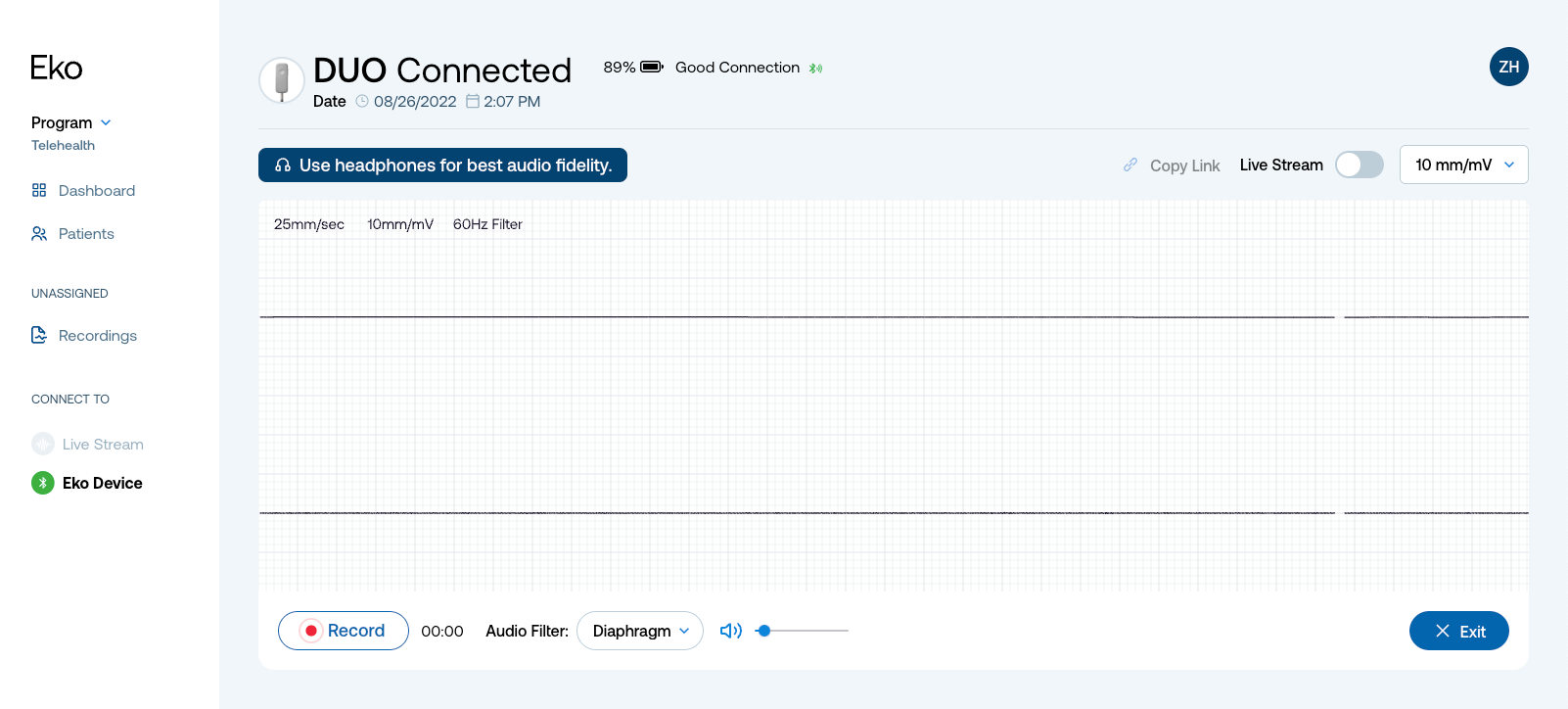 Pair an Eko device with web pairing on the Eko Dashboard – Eko SENSORA ...