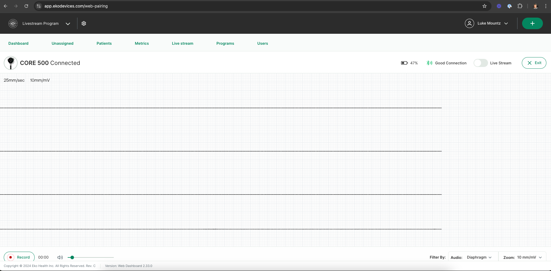 Pair an Eko device with web pairing on the Eko Dashboard – Eko SENSORA ...